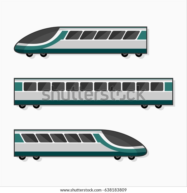 Passenger Express Train Flat Style Vector Stock Vector (Royalty Free ...