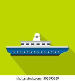 Passenger Ship Icon Flat Illustration Passenger Stock Vector (Royalty ...