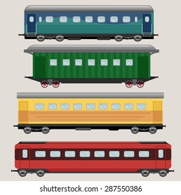 Passenger Trains Collection Design Your Needs: vector de stock (libre ...
