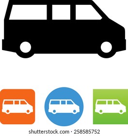 Passenger Van Side View Icon: vector de stock (libre de regalías ...