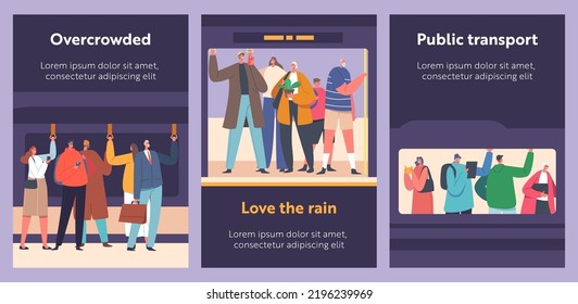 Passengers Underground Urban Public Transport Metro Stock Vector