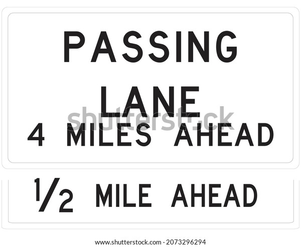 Passing Lane Sections Posting Requirements Bridges Stock Vector ...