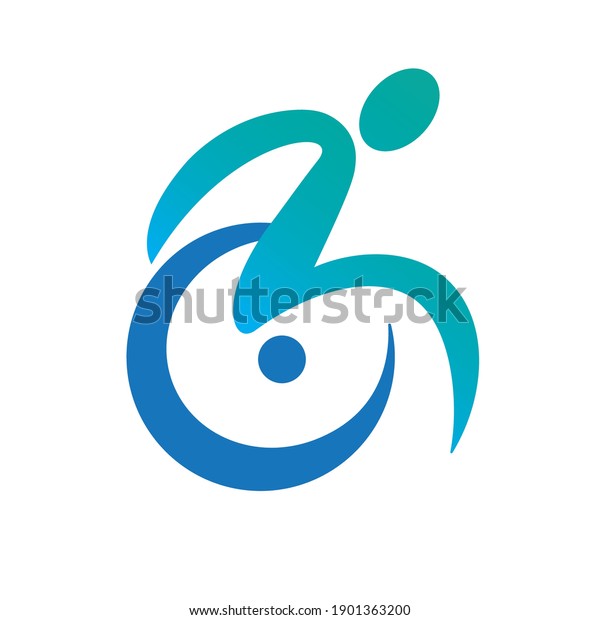 Passionate Disability People Support Logo Wheel Stock Vector (Royalty ...