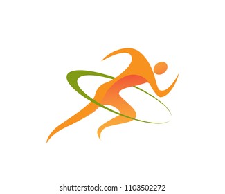 Passionate Fast Sprint Runner Symbol Isolated Stock Vector (Royalty ...