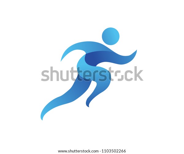 Passionate Fast Sprint Runner Symbol Isolated Stock Vector (Royalty ...