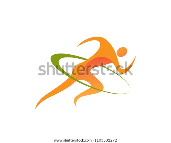Passionate Fast Sprint Runner Symbol Isolated Stock Vector (Royalty ...