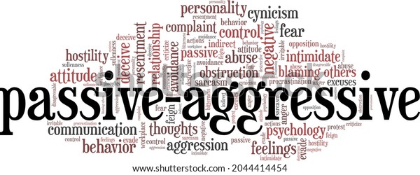 Passiveaggressive Behavior Vector Illustration Word Cloud Stock Vector ...