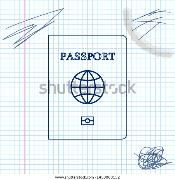 Passport Biometric Data Line Sketch Icon Stock Vector (Royalty Free ...