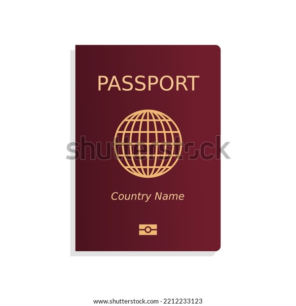 Passport Cover Template Isolated Red Passport Stock Vector (Royalty ...