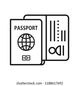 Passport Icon Check Identification Document Tourist Stock Vector ...