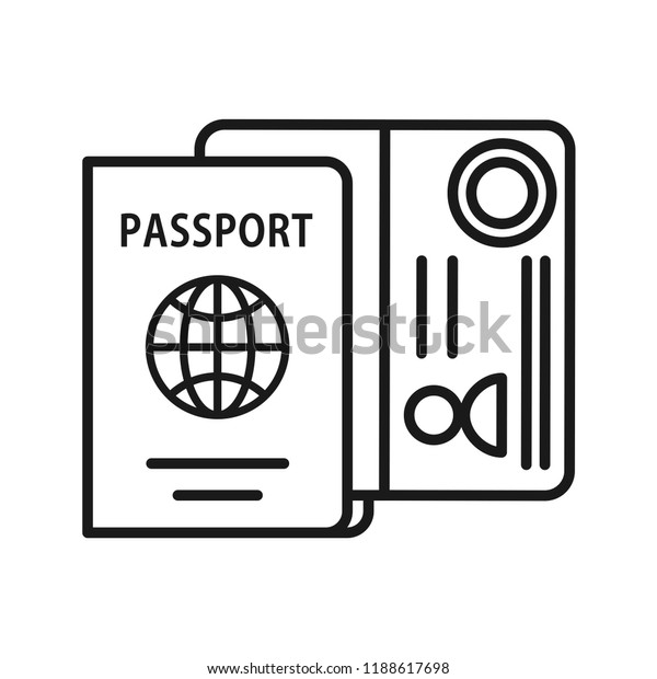 Passport Simple Line Icon Check Identification: vector de stock (libre ...