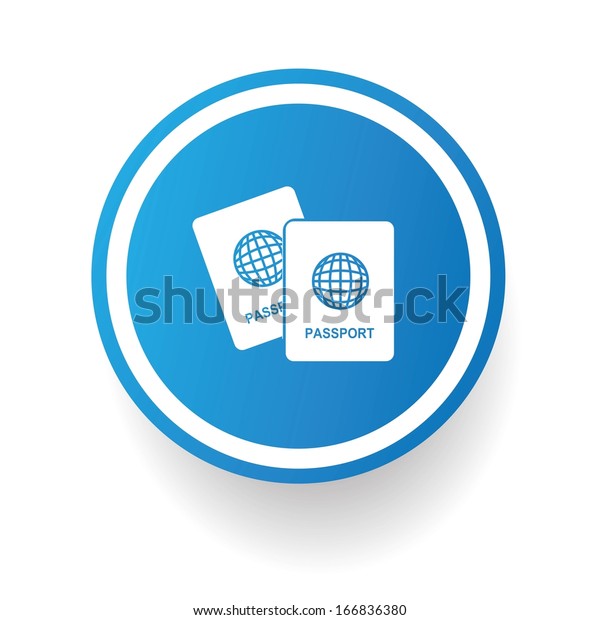 Passport Symbol Button On White Backgroundvector Stock Vector (Royalty ...