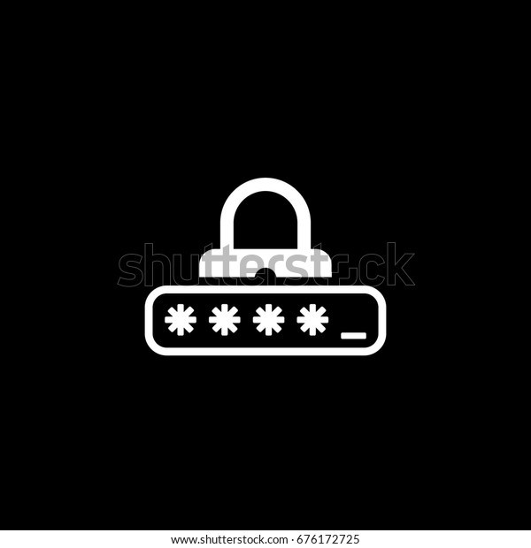 Password Protection Icon Flat Design Business Stock Vector (Royalty ...