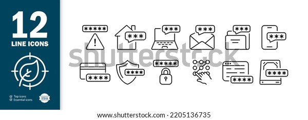 Passwords Set Icon Warning Sign House Stock Vector (Royalty Free ...