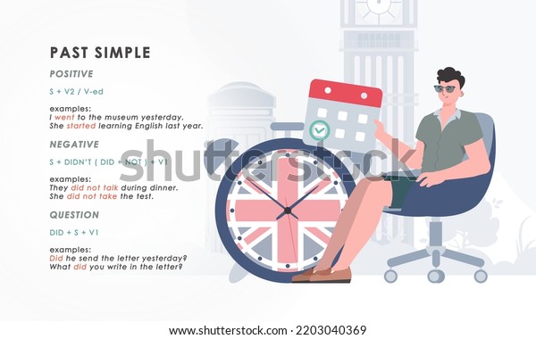 Past Simple Rule Study Tenses English 库存矢量图（免版税）2203040369 | Shutterstock