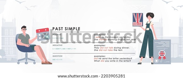 Past Simple Rule Study Tenses English 库存矢量图（免版税）2203905281 | Shutterstock