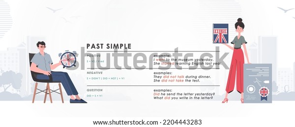 Past Simple Rule Study Tenses English 库存矢量图（免版税）2204443283 | Shutterstock