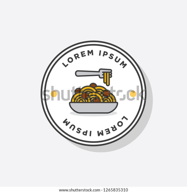 Pasta Badge Sticker Logo Template Design Stock Vector (Royalty Free ...