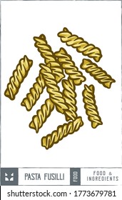 Pasta Fusilli Vector Illustration Hand Drawn Stock Vector (Royalty Free ...