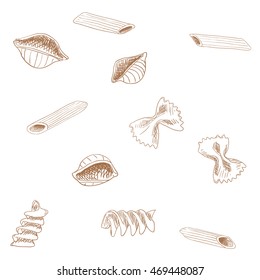 Pasta Hand Drawing Sketch Vector Illustration Stock Vector (Royalty ...