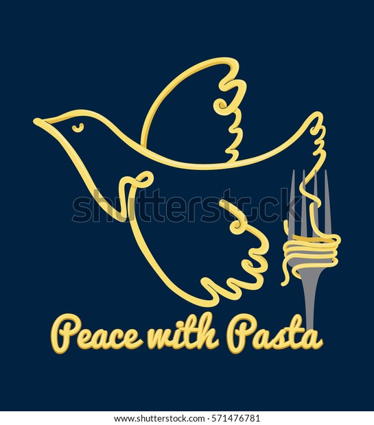 Pasta Peace Symbol Peace Made Pasta Stock Vector (Royalty Free ...