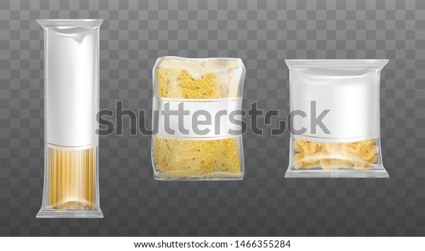 Pasta Transparent Package Blank Label Set Stock Vector (Royalty Free ...