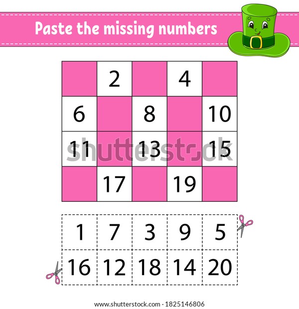 Paste Missing Numbers 120 Game Children Stock Vector (Royalty Free ...