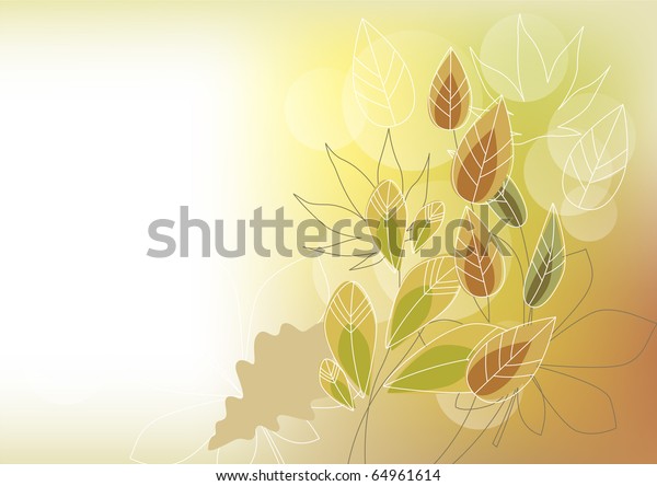 Pastel Autumn Background Leaves Stock Vector (Royalty Free) 64961614 ...
