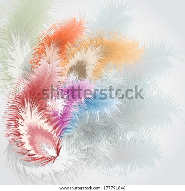 Pastel Background Feather Vector Illustration Stock Vector (Royalty ...