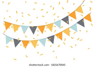 Pastel Bunting Flags Confetti Stock Vector (Royalty Free) 1825670045 ...