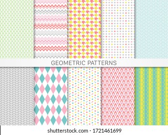 Pastel Color Seamless Geometric Patterns Stock Vector (Royalty Free ...