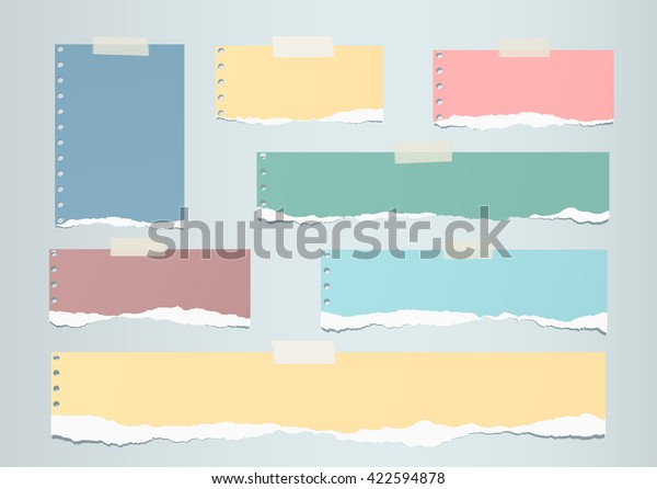 Pastel Colorful Ripped Blank Note Paper Stock Vector (Royalty Free ...