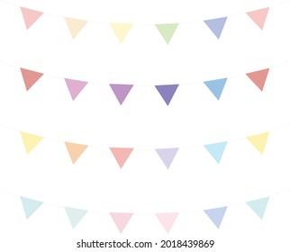 Pastel Flat Flags Party Events Cerebration Stock Vector (Royalty Free ...