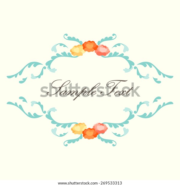 Pastel Floral Borders Text Area Center Stock Vector (Royalty Free ...