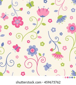Pastel Floral Pattern Background Stock Vector (Royalty Free) 459673762 ...