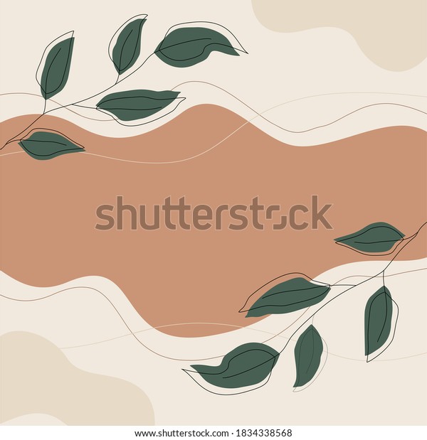 Pastel Frame Background Plants Stock Vector (Royalty Free) 1834338568