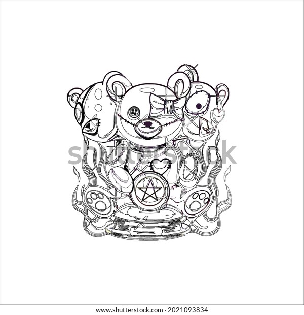 Pastel Goth Cat Coloring Page Arkivvektor (royaltyfri) 2021093834 ...