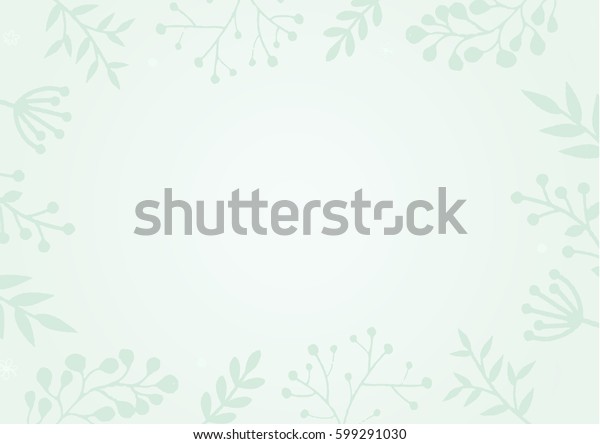 Pastel Green Gradient Background Flower Border Stock Vector (Royalty ...