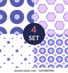 Pastel Light Purple Geometric Pattern Sets Stock Vector (Royalty Free ...