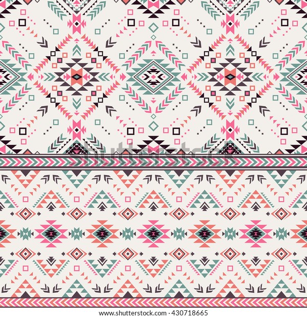 Pastel Multicolor Tribal Navajo Vector Seamless Stock Vector (Royalty ...