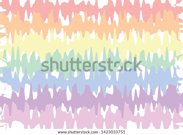 Pastel Rainbow Doodle Rough Striped Background Stock Vector (Royalty ...