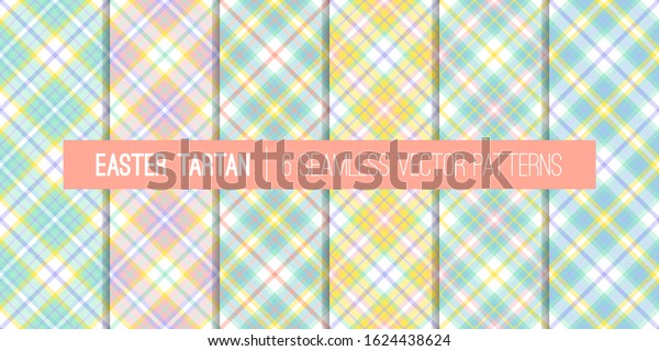 Pastel Rainbow Easter Tartan Plaid Seamless Stock Vector (Royalty Free ...