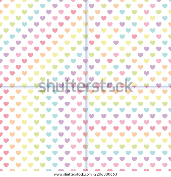 Pastel Rainbow Heart Seamless Pattern Striped Stock Vector (Royalty ...