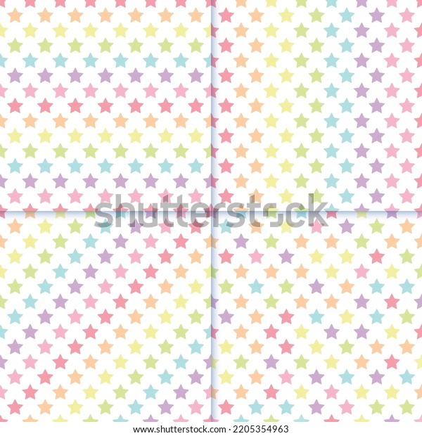 Pastel Rainbow Star Seamless Pattern Striped Stock Vector (Royalty Free ...