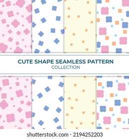 Pastel Random Cute Shape Seamless Pattern Stock Vector (Royalty Free ...