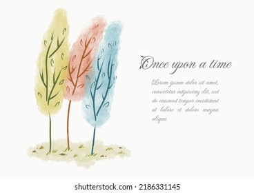 Pastel Trees Jungle Landscape Vector Illustration Stock Vector (Royalty ...
