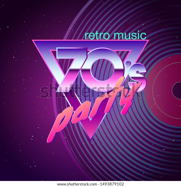 Paster Template Retro Disco Party 70s Stock Vector (Royalty Free ...