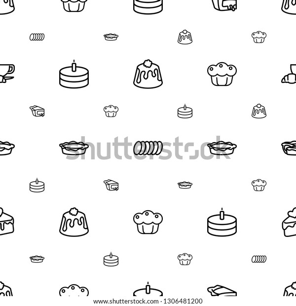 Pastry Icons Pattern Seamless White Background Stock Vector (Royalty ...