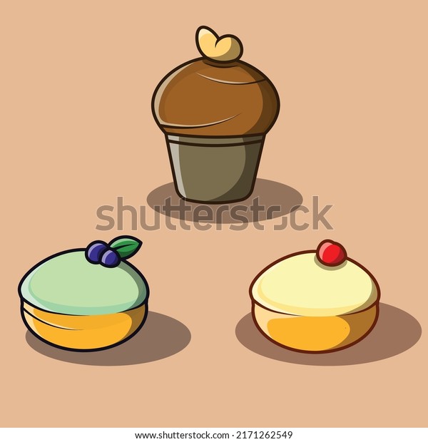 Pastry Topping Icon Pack Vector Set Stock Vector (Royalty Free ...
