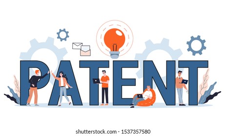 Patent Concept Illustration Idea Start Collaboration Stock Vector ...